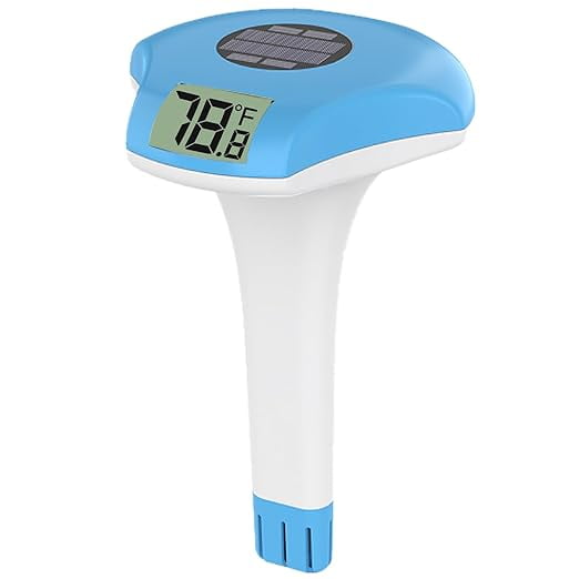 Pool Thermometer Floating Easy Read, Solar Powered Digital Pool ...