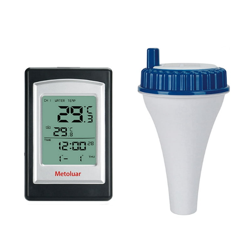 Pool Thermometer Floating Easy Read Solar Powered Indoor Thermometer ...
