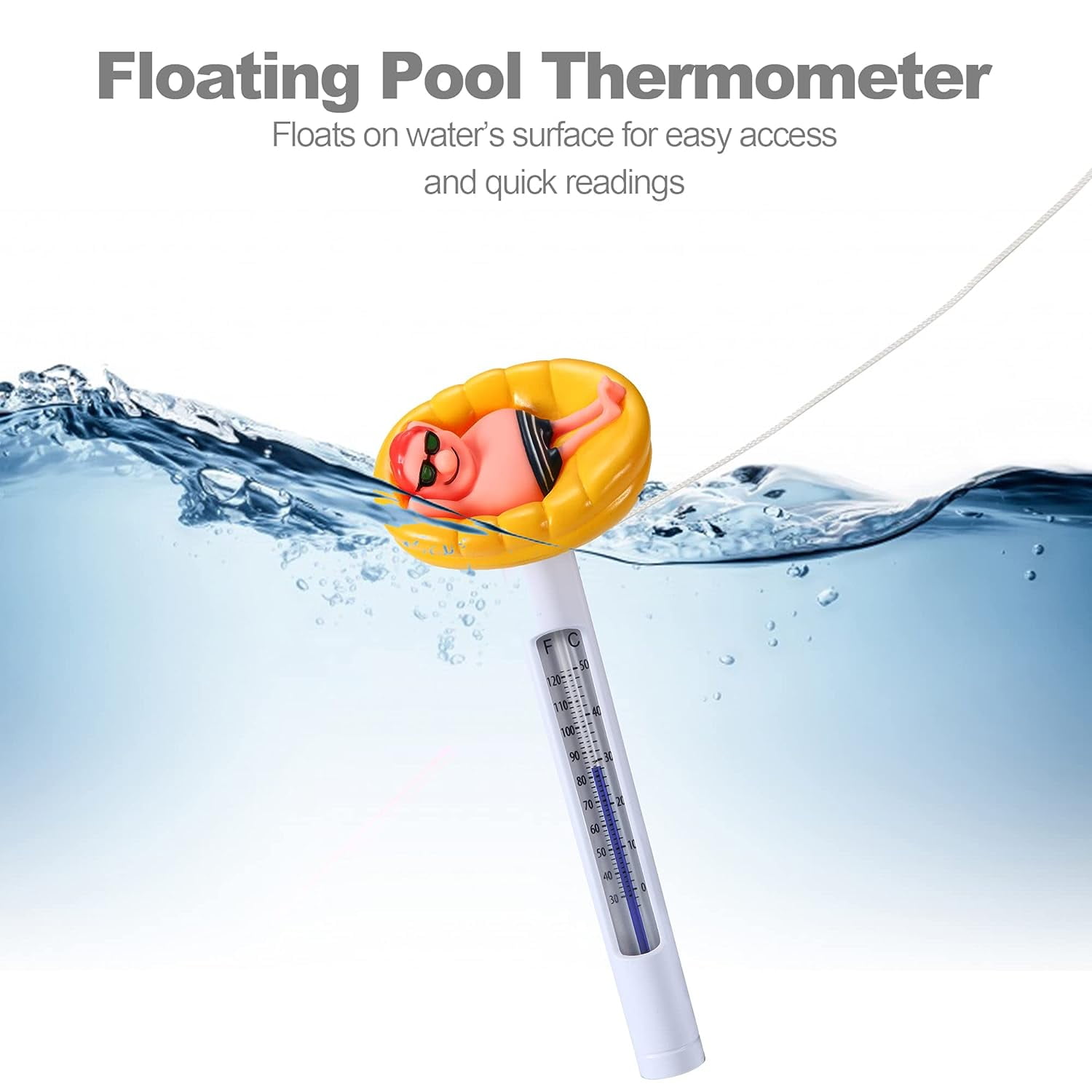 Pool Thermometer Large Floating Water Temperature Thermometers with ...