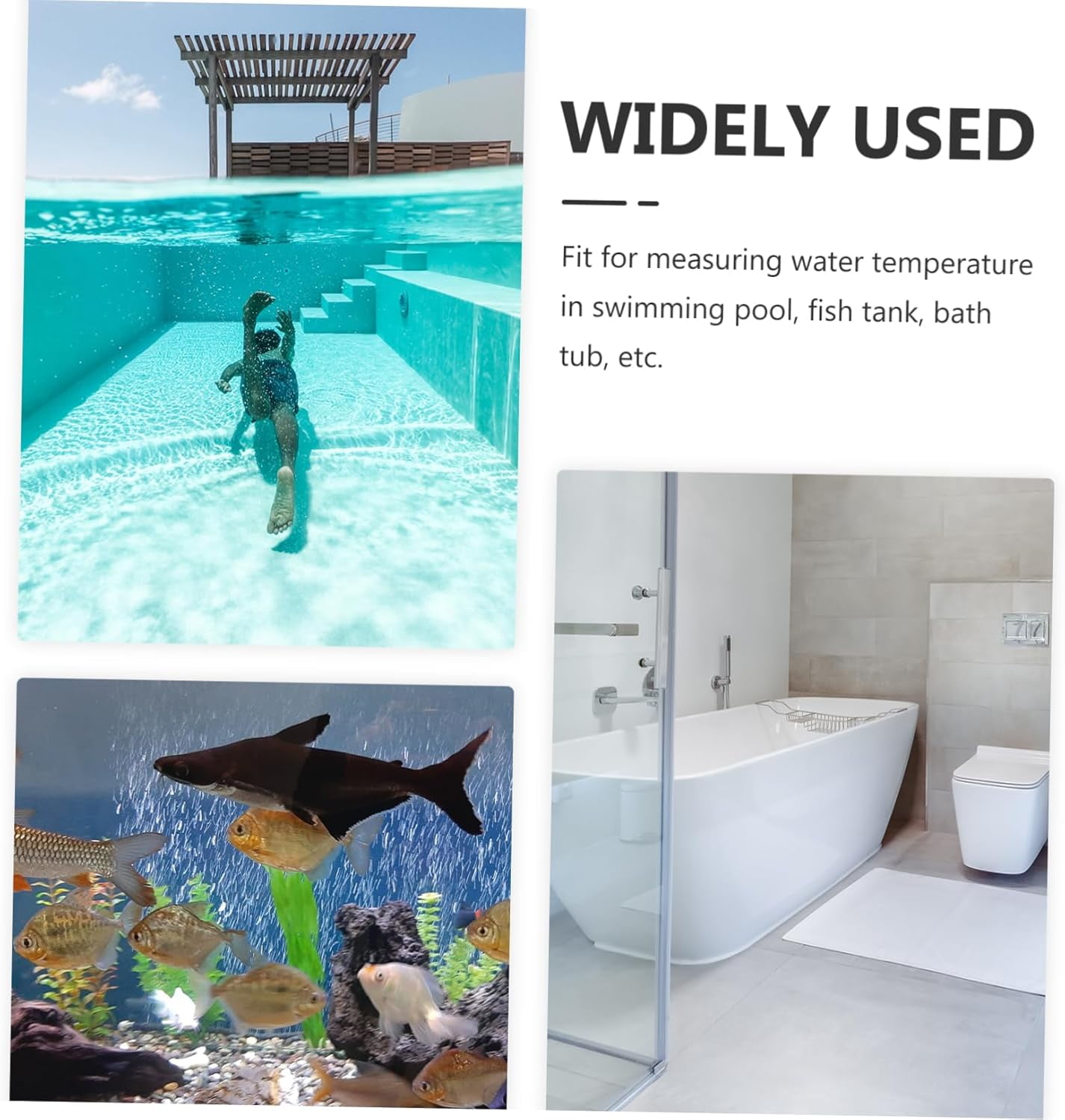 Pool Thermometer, Pool Thermometer Floating Easy Read, LED Plastic Easy ...