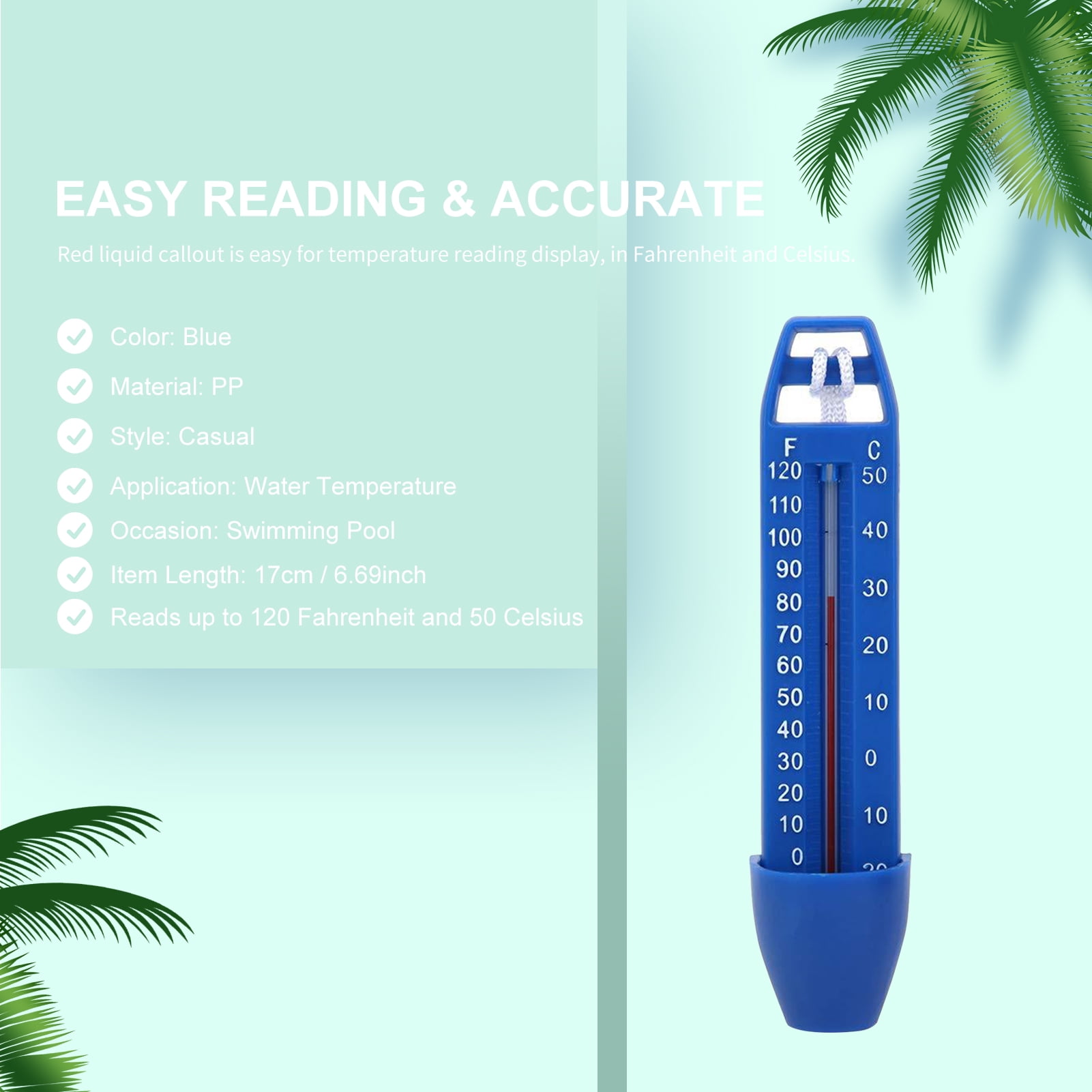 Pool Thermometer,Pools Tubs Fish Indoor Pools Thermometers With Rope ...