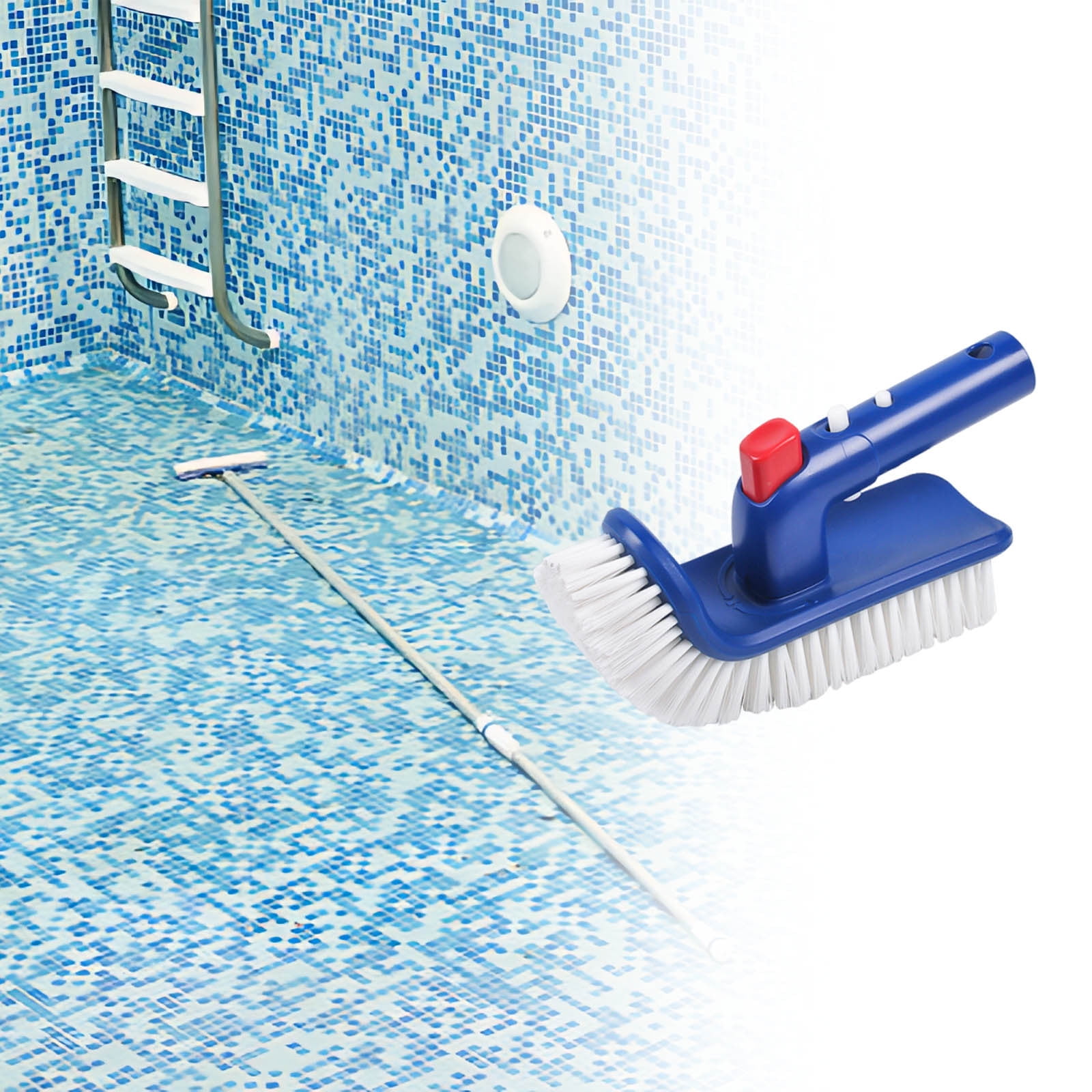 Pool Tile Brush | Pool Brush Head for Cleaning Pool Walls | Corners & Steps | Curved End ...