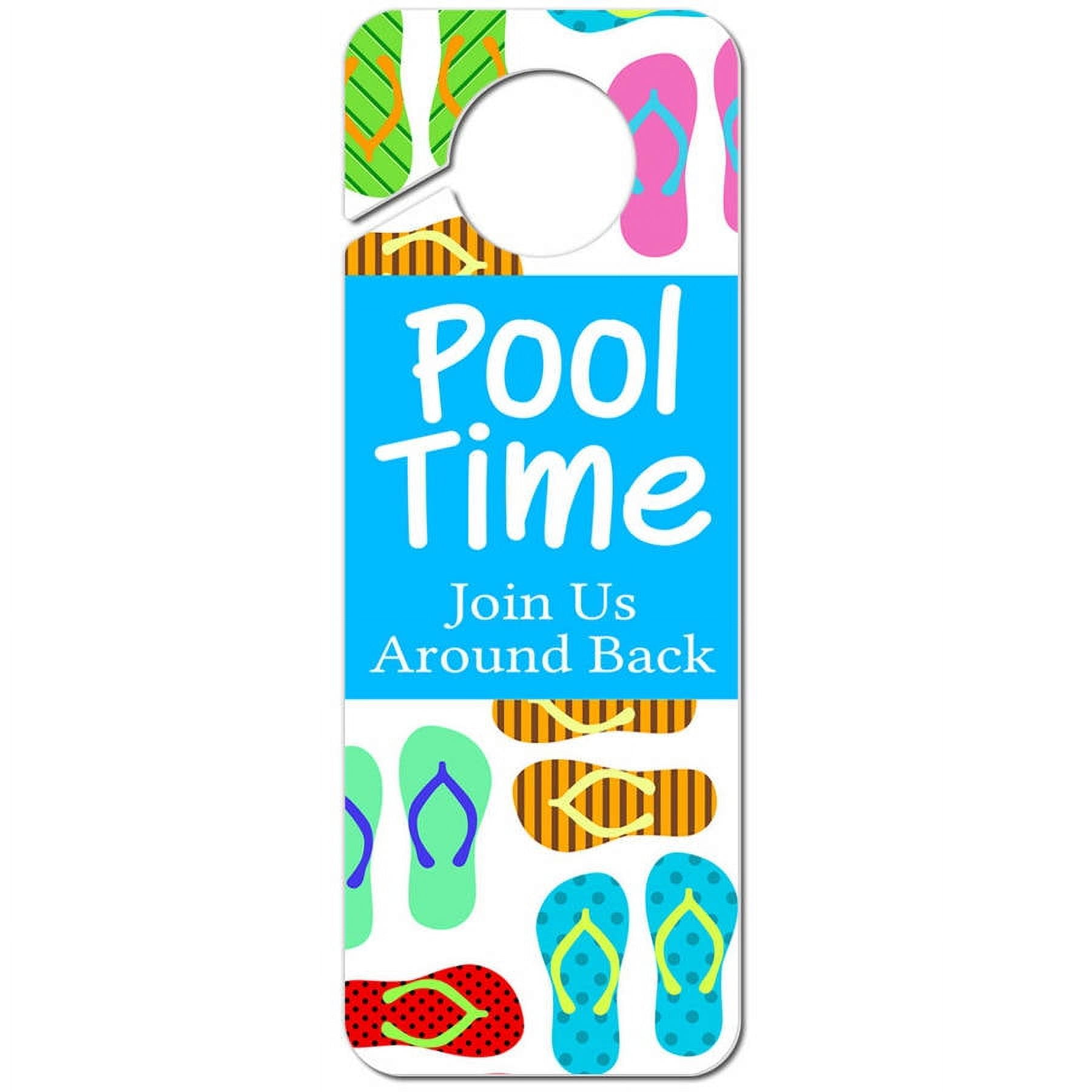 Pool Time Join Us Around Back Plastic Door Knob Hanger Sign - Walmart.com