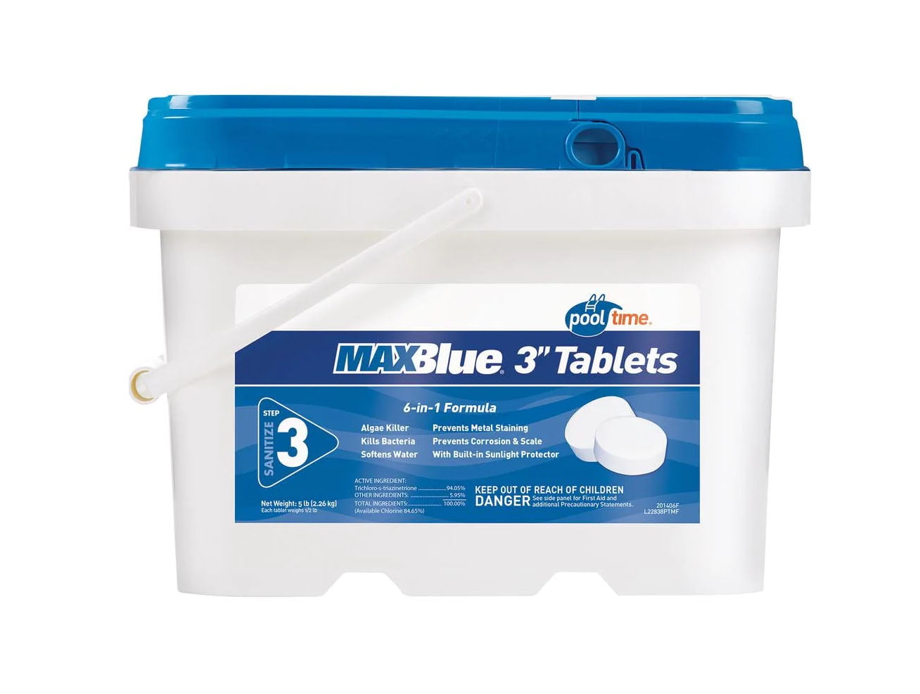 Pool Time MAXBlue 3 in. Chlorine Tablets 5lbs - Floater Chlorine, Algae ...