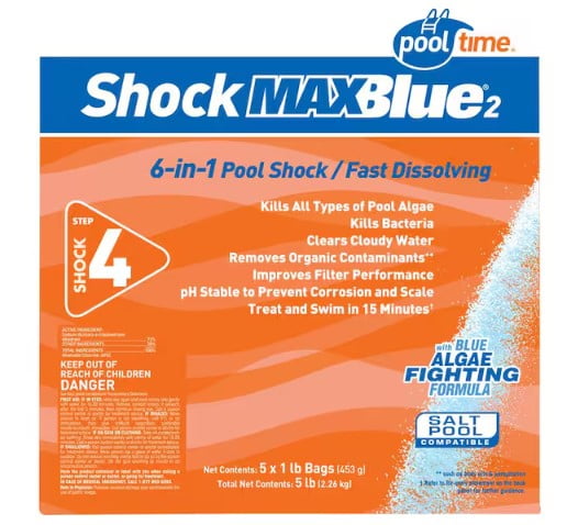 Pool Time MAXBlue2 5 lbs. Shock (1 lb. 5-Pack) - Walmart.com