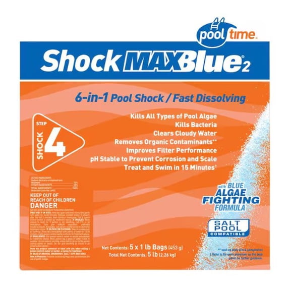 Pool Time MAXBlue2 5 lbs. Shock (1 lb. 5-Pack) - Walmart.com