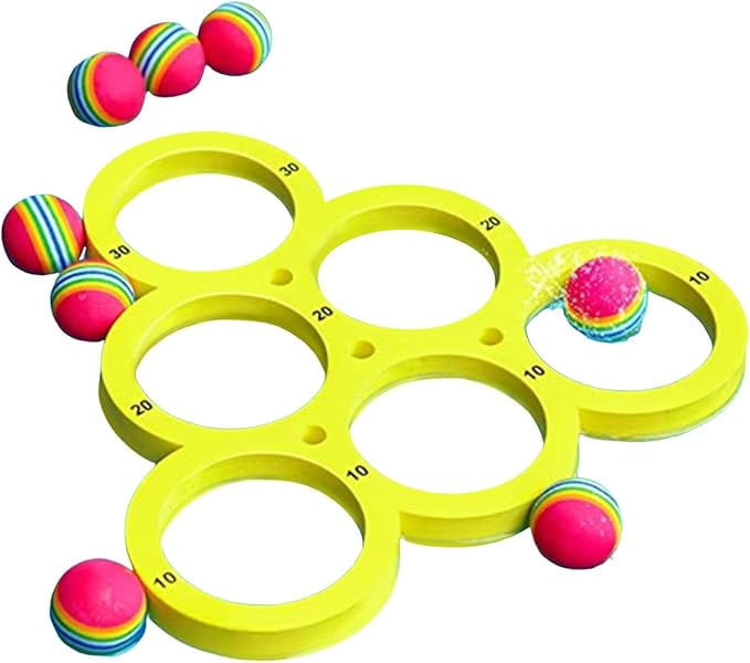 Pool Toss Game Kit, Foam Scoring Rings and 12 Rainbow Balls, Floating ...