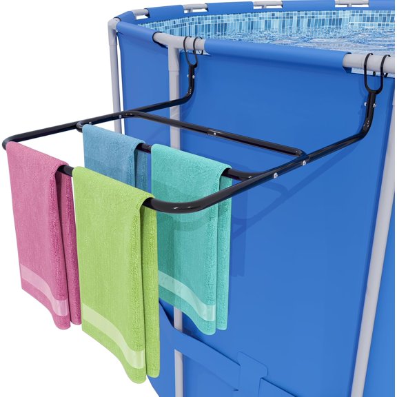 BENTISM Outdoor Towel Rack Pool Towel Rack 5 Bar Trapezoidal White ...