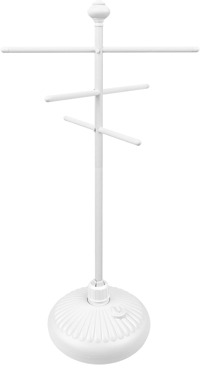 Pool Towel Rack Outdoor, 59" Metal Hot Tub Towel Rack with 3 Adjustable ...