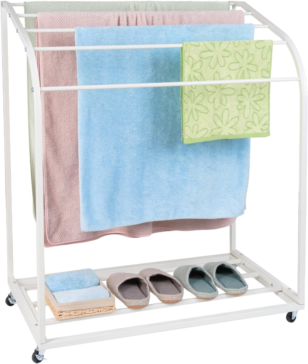Pool Towel Rack Outdoor with Wheels,PVC Outdoor Towel Rack for Pool,5 ...