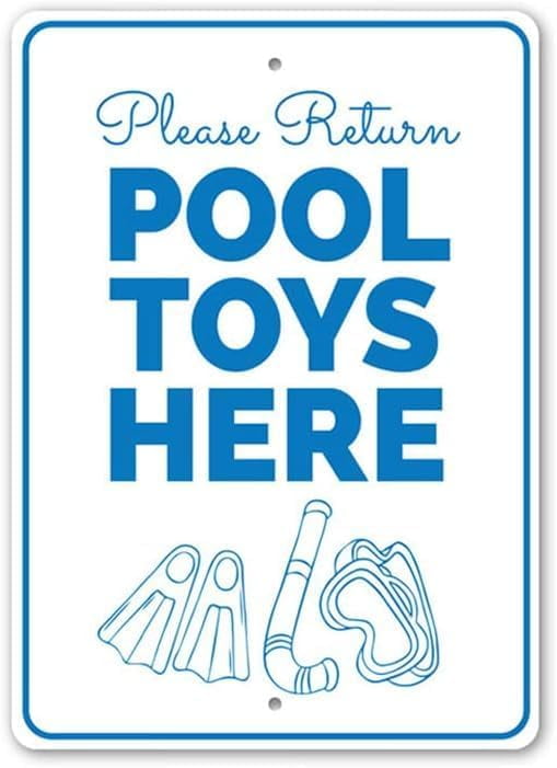 Pool Toys Return Here, Poll Rules Sign, Home Garden Sign, Backyard Sign ...