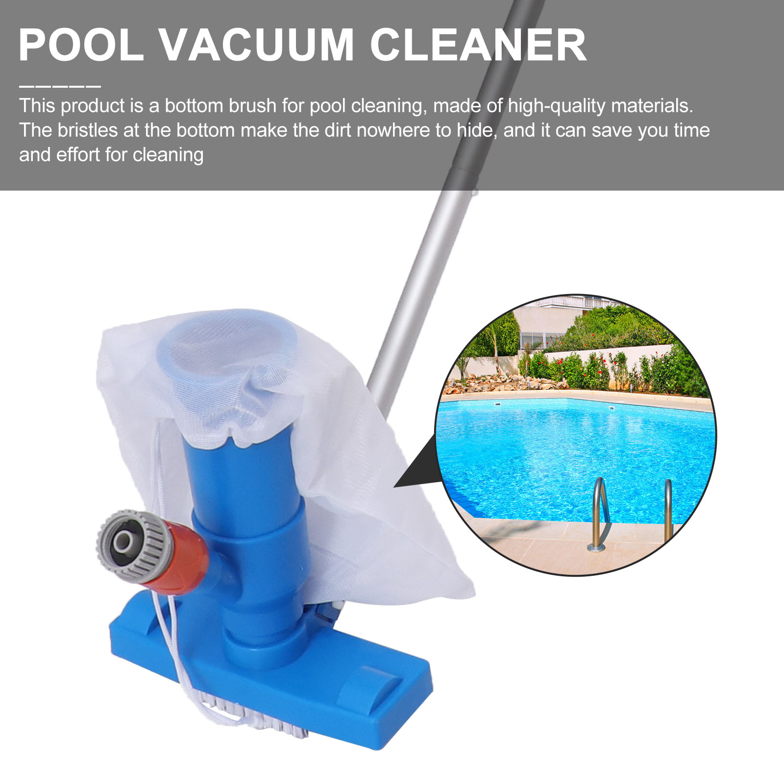 BESTONZON Swimming Pool Cleaning Supplies Rectangular Brush Blue ...