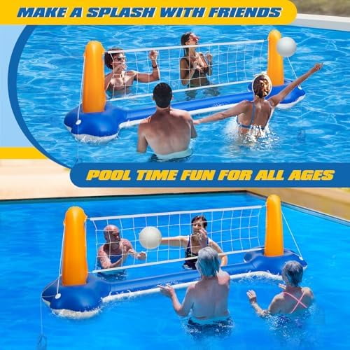 Pool Volleyball Net, Pool Volleyball Set for Inground with Water Ball ...