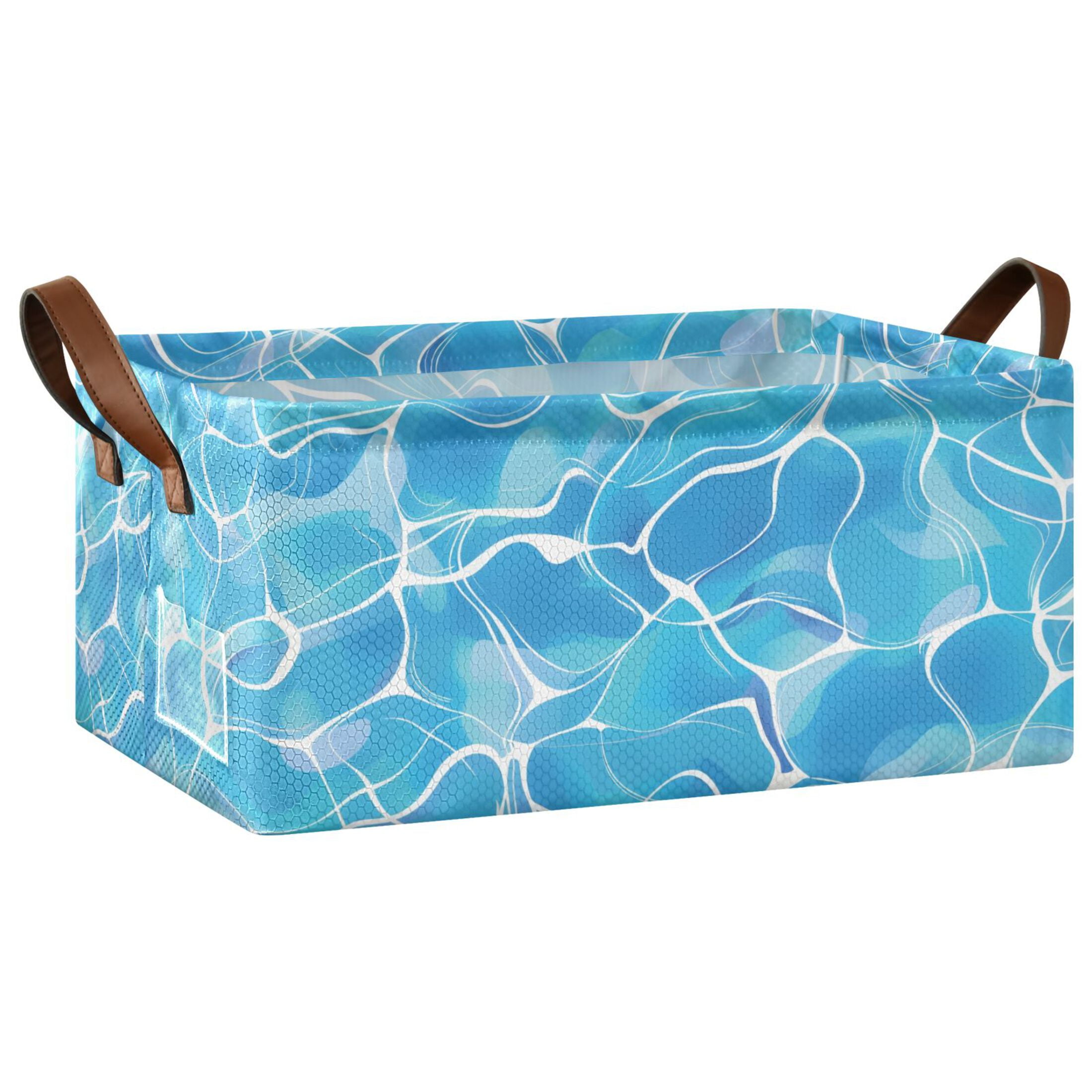 Pool Water Collapsible Storage Bins Fabric Shelf Baskets with Handles ...