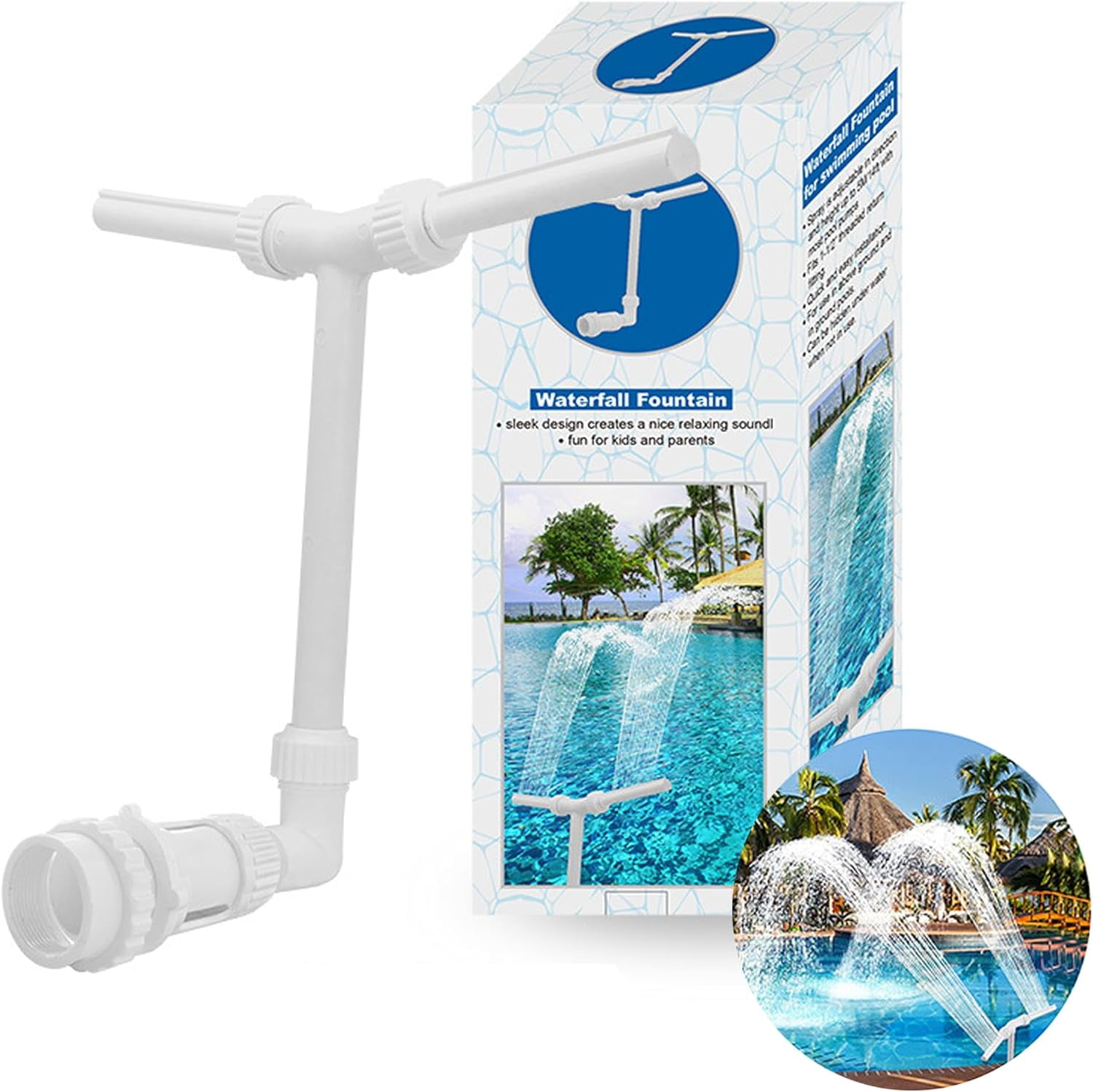 Pool Water Fountain for Above and In-Ground Swiming Pools: 2-in-1 ...