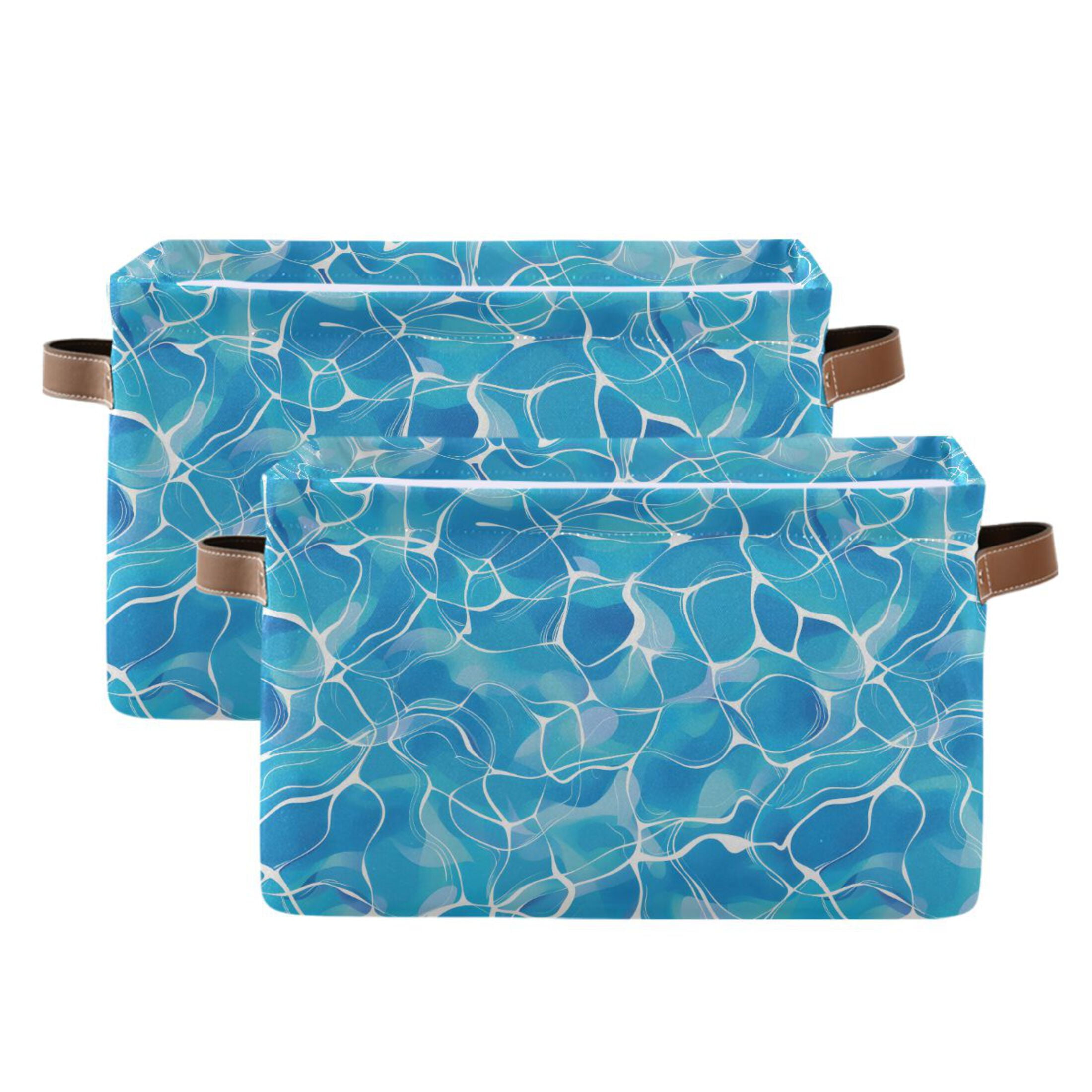Pool Water Storage Bins with Handle Fabric Organizer Basket Foldable ...