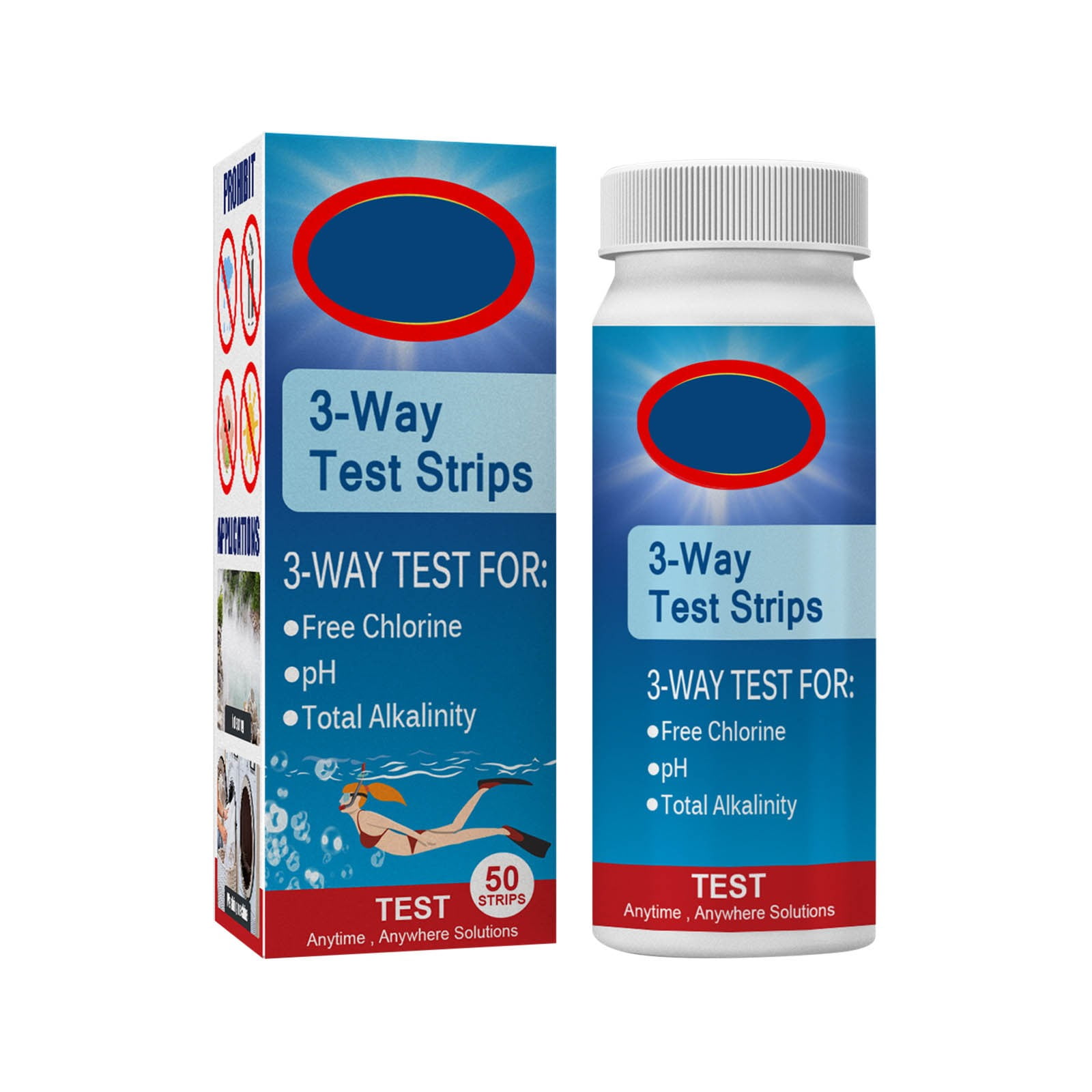 Pool Water Total Alkalinity Hardness Pool Clean Water PH Test Strip ...