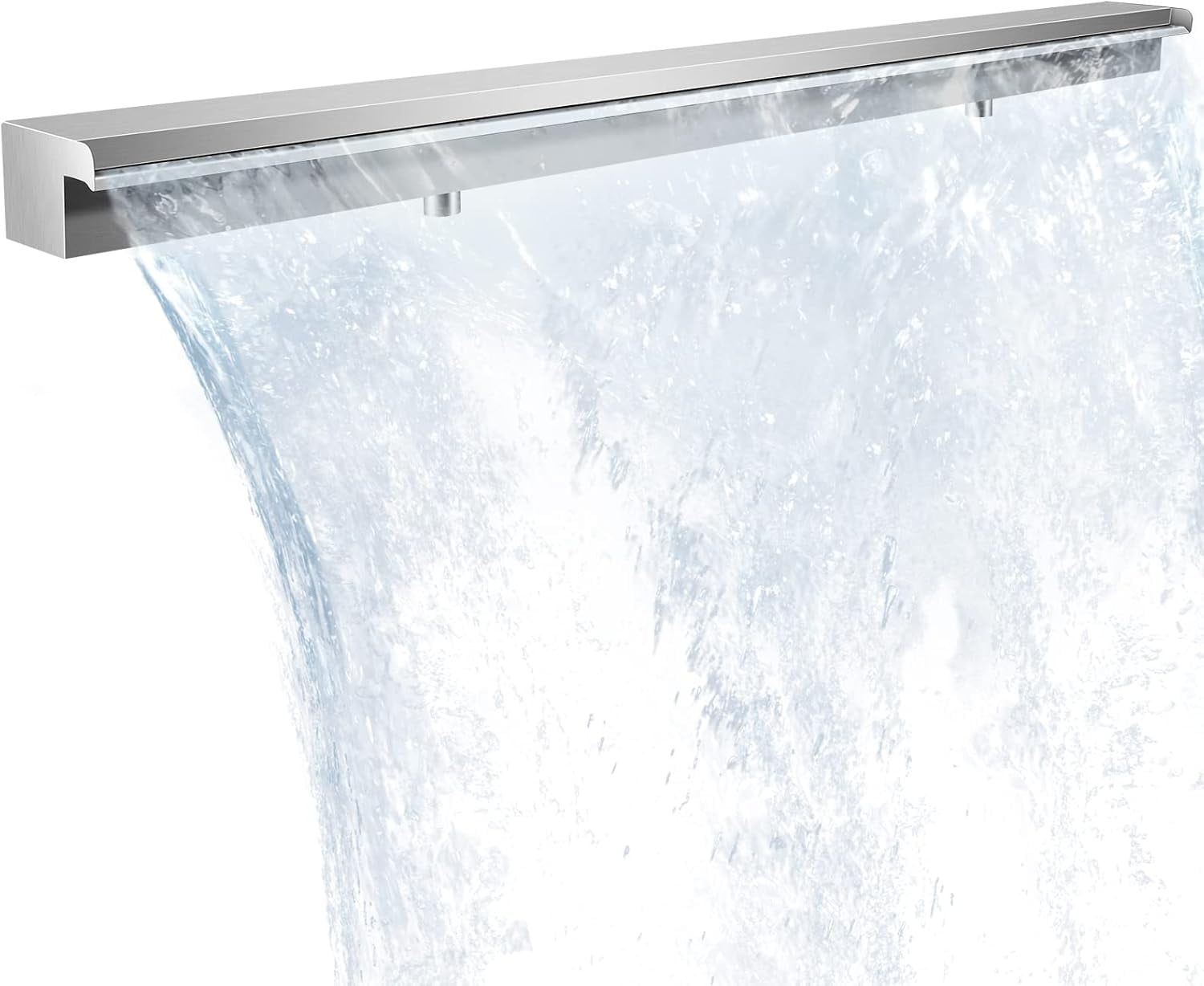 Pool Waterfall Fountains, Stainless Steel Rectangular Pool Waterfall ...