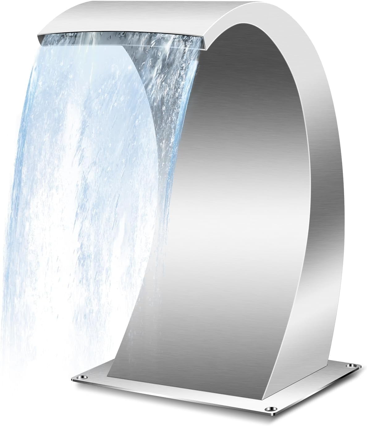 Pool Waterfall Fountains, Stainless Steel Rectangular Pool Waterfall ...