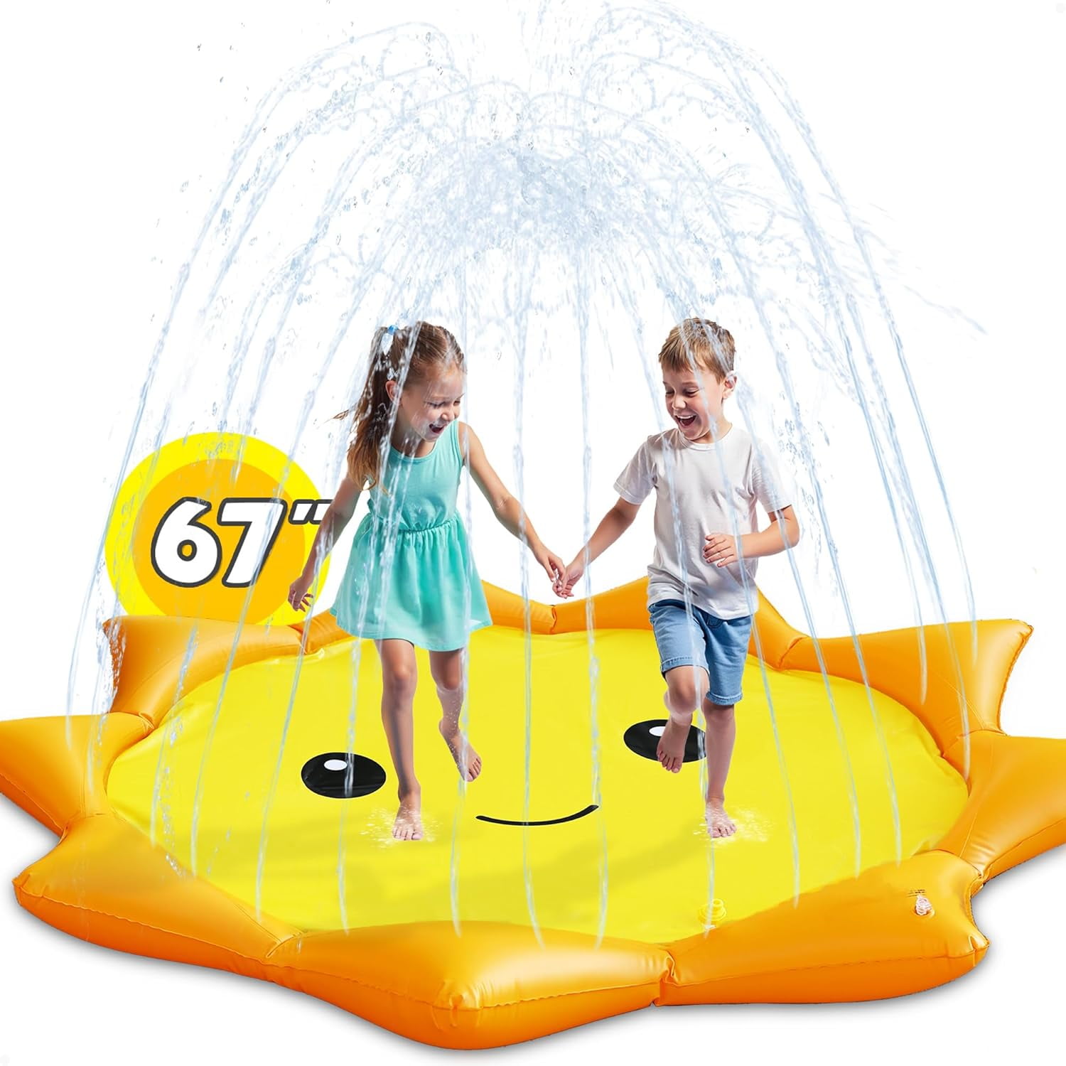 Pool Wave Splash Pads for Toddlers 1-3, Kids Water Sprinkler, Baby Fun ...