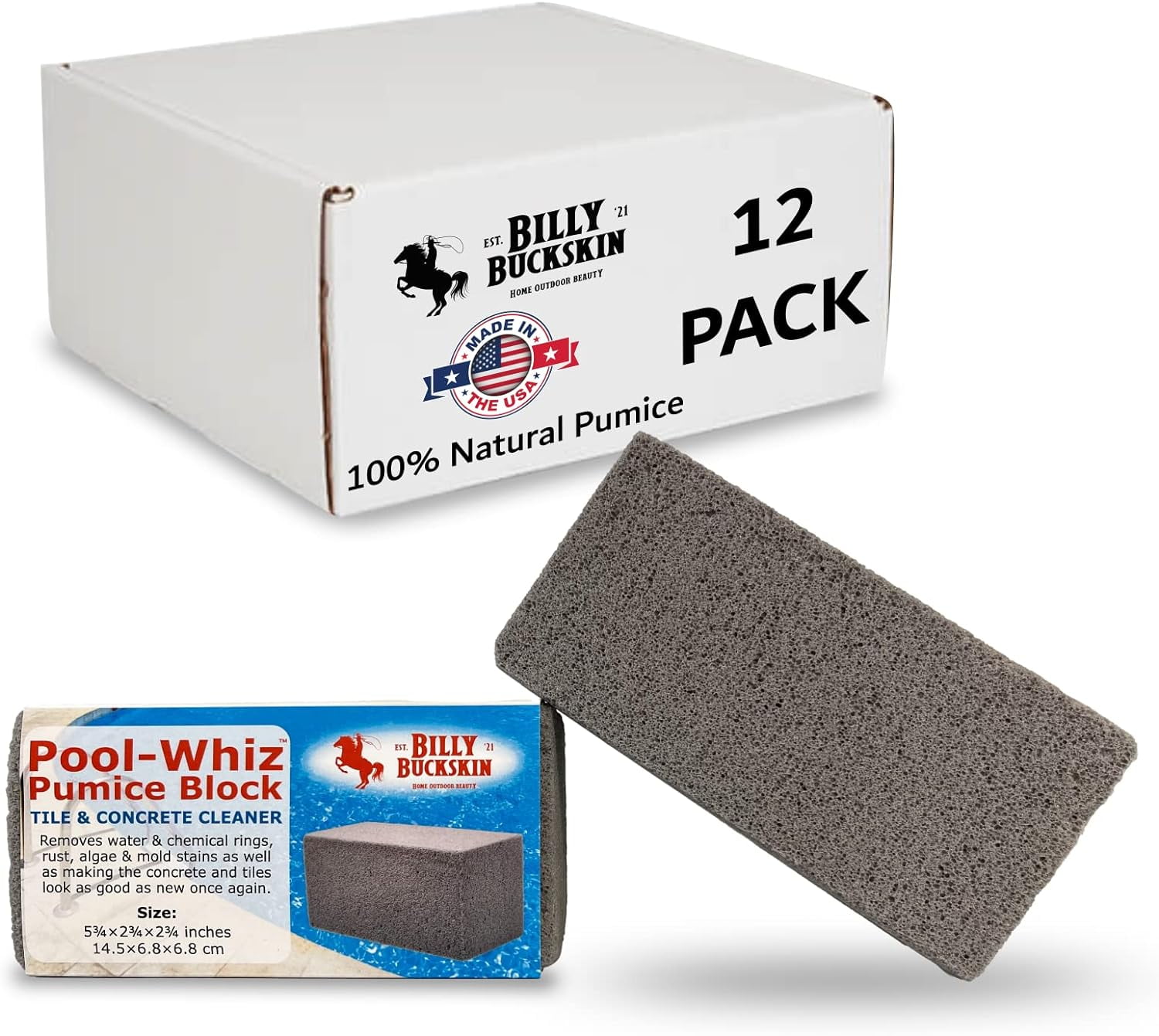 Pool-Whiz Pumice Block Pumice Stone for Cleaning Pools Spas & Water ...