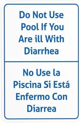 Do Not Pool If You Are Ill With Diarrhea Bilingual Warning Sign, Pool ...