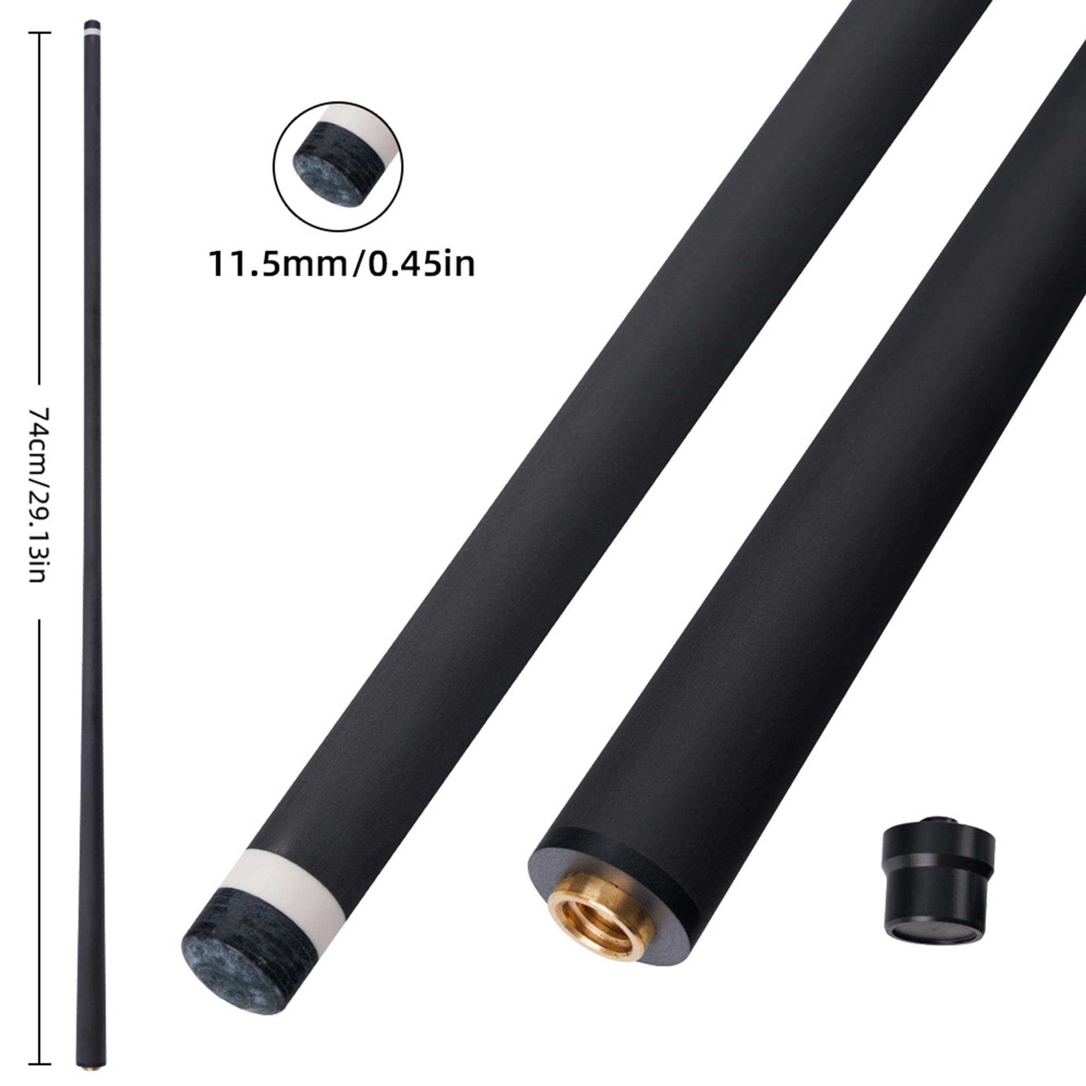 Pool cue Carbon Shaft with uniloc Joint 11.5mm Tip Professional Single ...