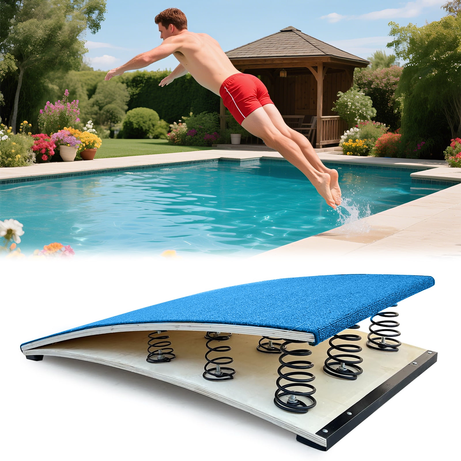 Pool diving board for backyard pool and gym, spring board with 9 high ...