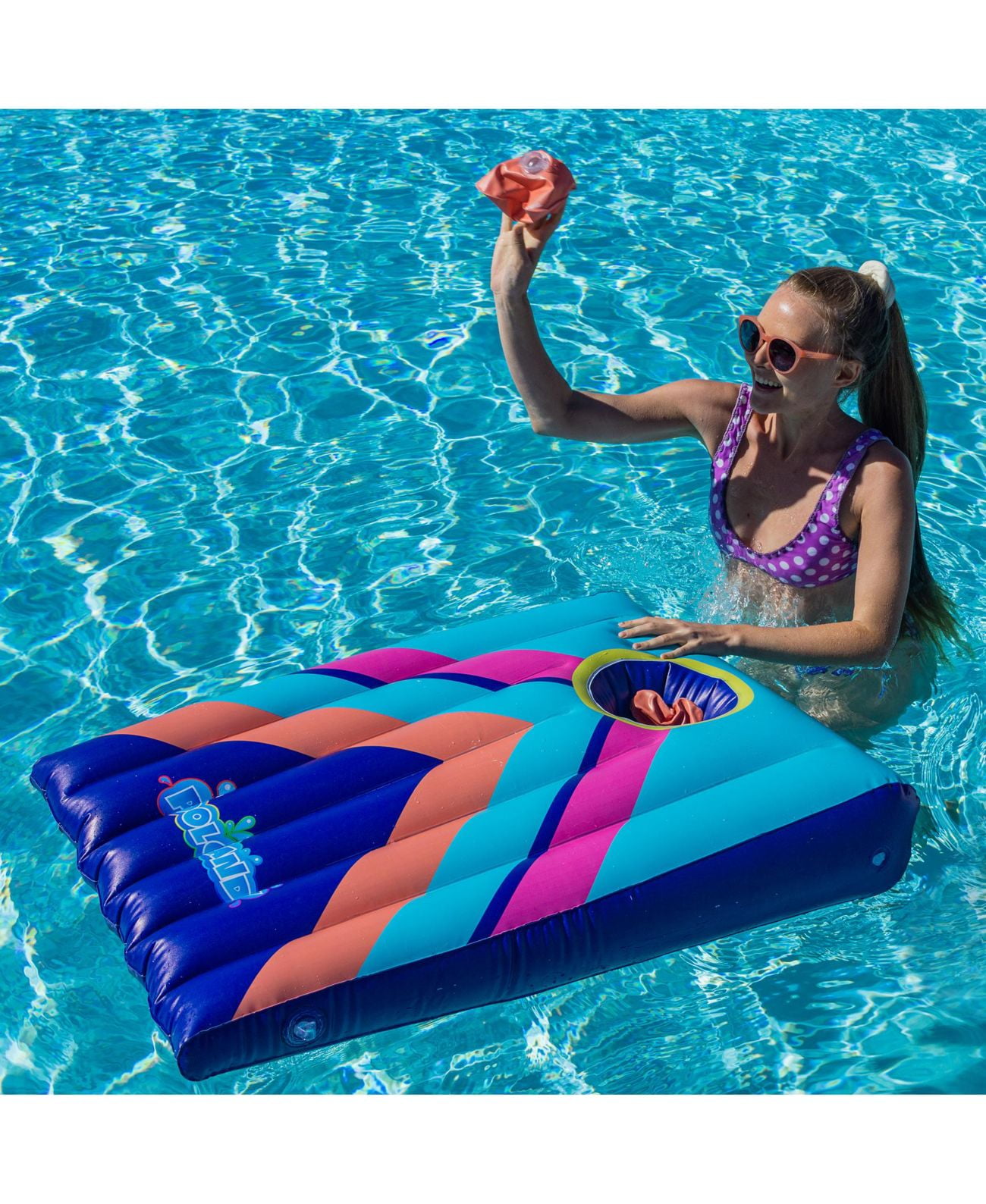 Brooke & Dylan PoolCandy Floating Inflatable Cornhole Toss Game ...