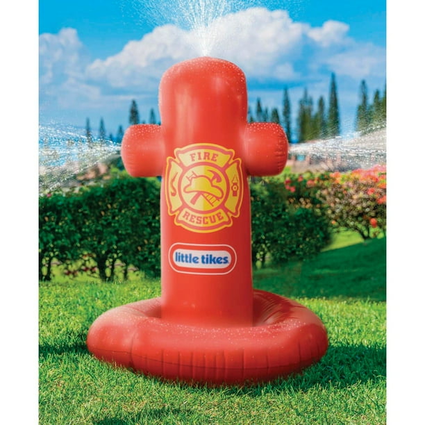 Little Tikes Fire Hydrant 100 sq ft Water Sprinkler, Heavy-Duty PVC ...