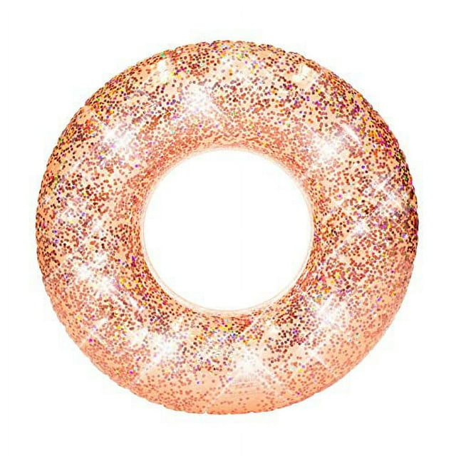 PoolCandy Inflatable Glitter Rose Gold Pool Tube - Size 48 inch ...