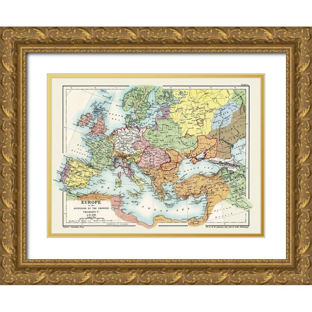 Poole 24x19 Gold Ornate Wood Framed with Double Matting Museum Art ...