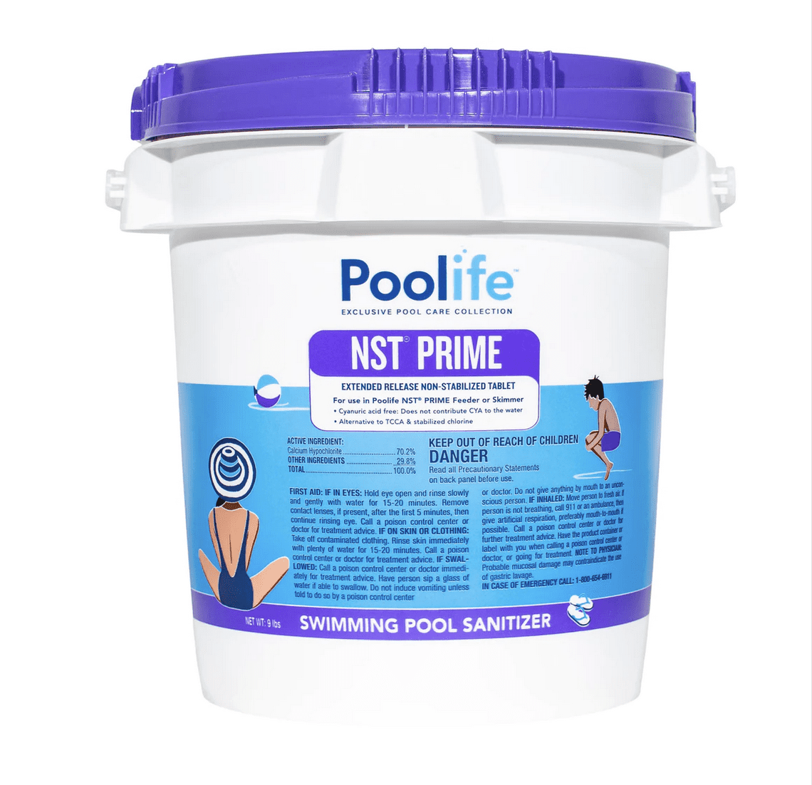 Poolife Swimming Pool Sanitizer NST Prime Tablets, Calcium Algaecide (9 ...