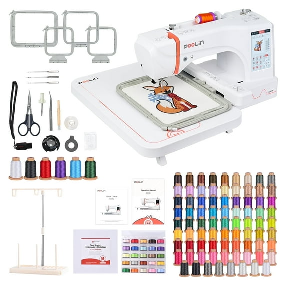Poolin EOC06 7.9" x 11" Embroidery Machine with 80 Rolls 800M ...
