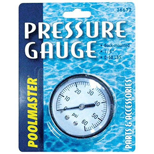 Poolmaster 36672 Pressure Gauge for Swimming Pool or Spa Filter, 1/4 ...