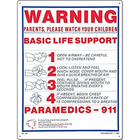 Poolmaster "Basic Life Support" Sign for Residential or Commercial ...