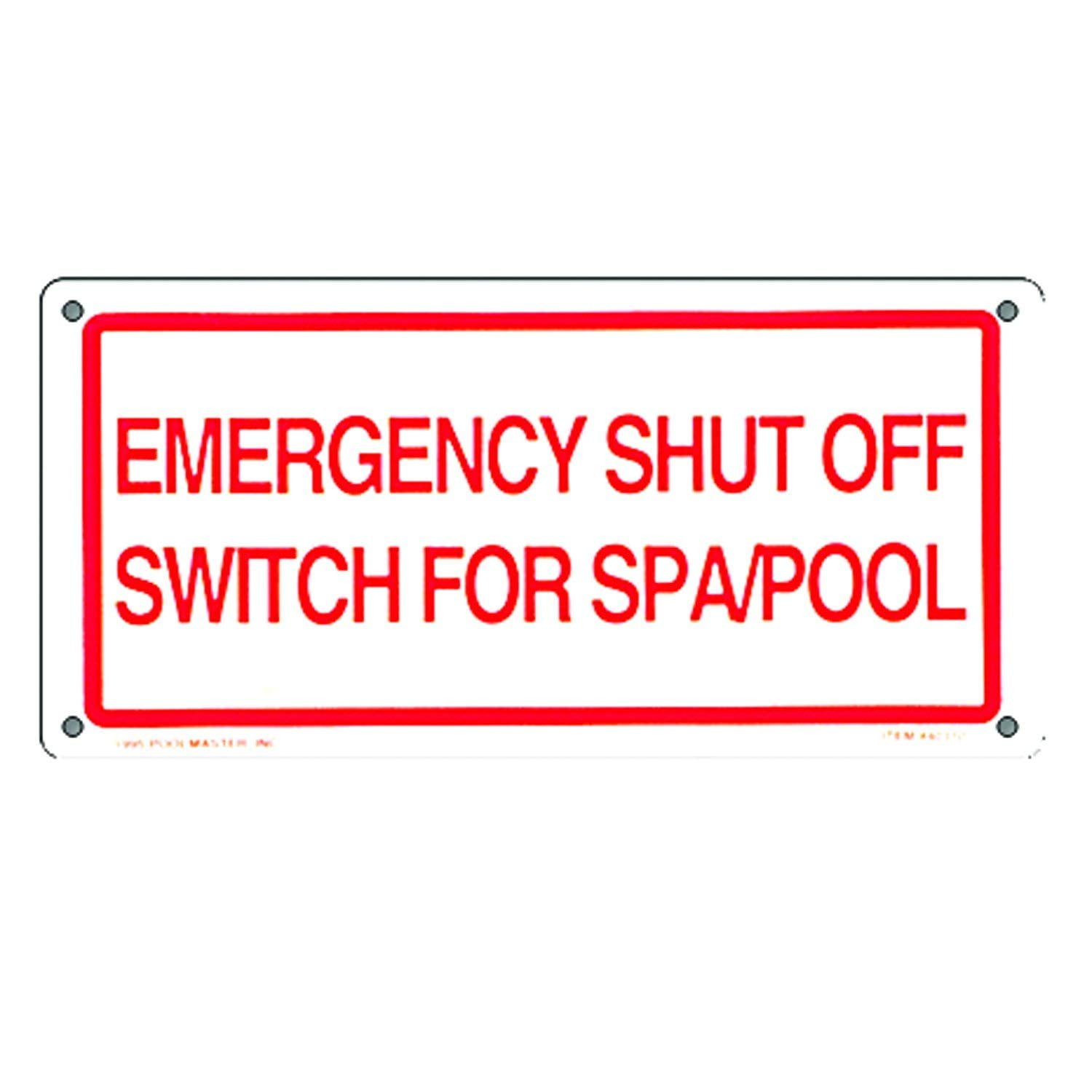 Poolmaster "Emergency Shut Off" Sign for Residential or Commercial ...