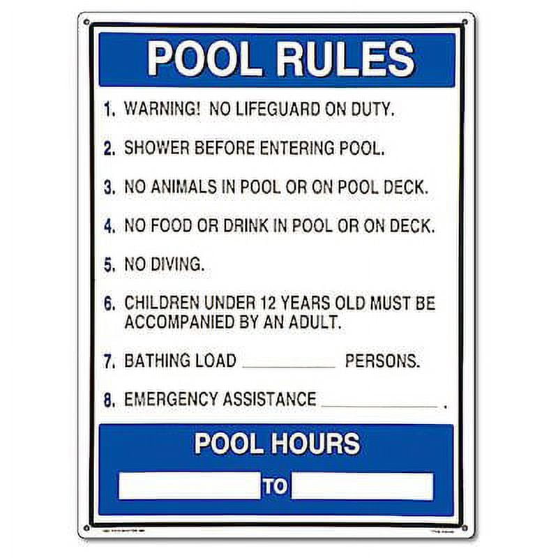 Poolmaster "General Pool Rules" Sign for Residential or Commercial ...