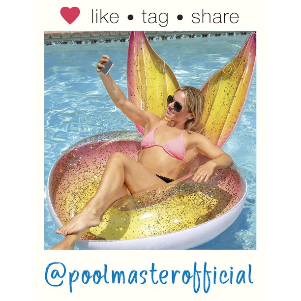 Poolmaster Glitter Pixie Tube - Inflatable Swimming Pool Party Float - (48 Inch Diameter ...