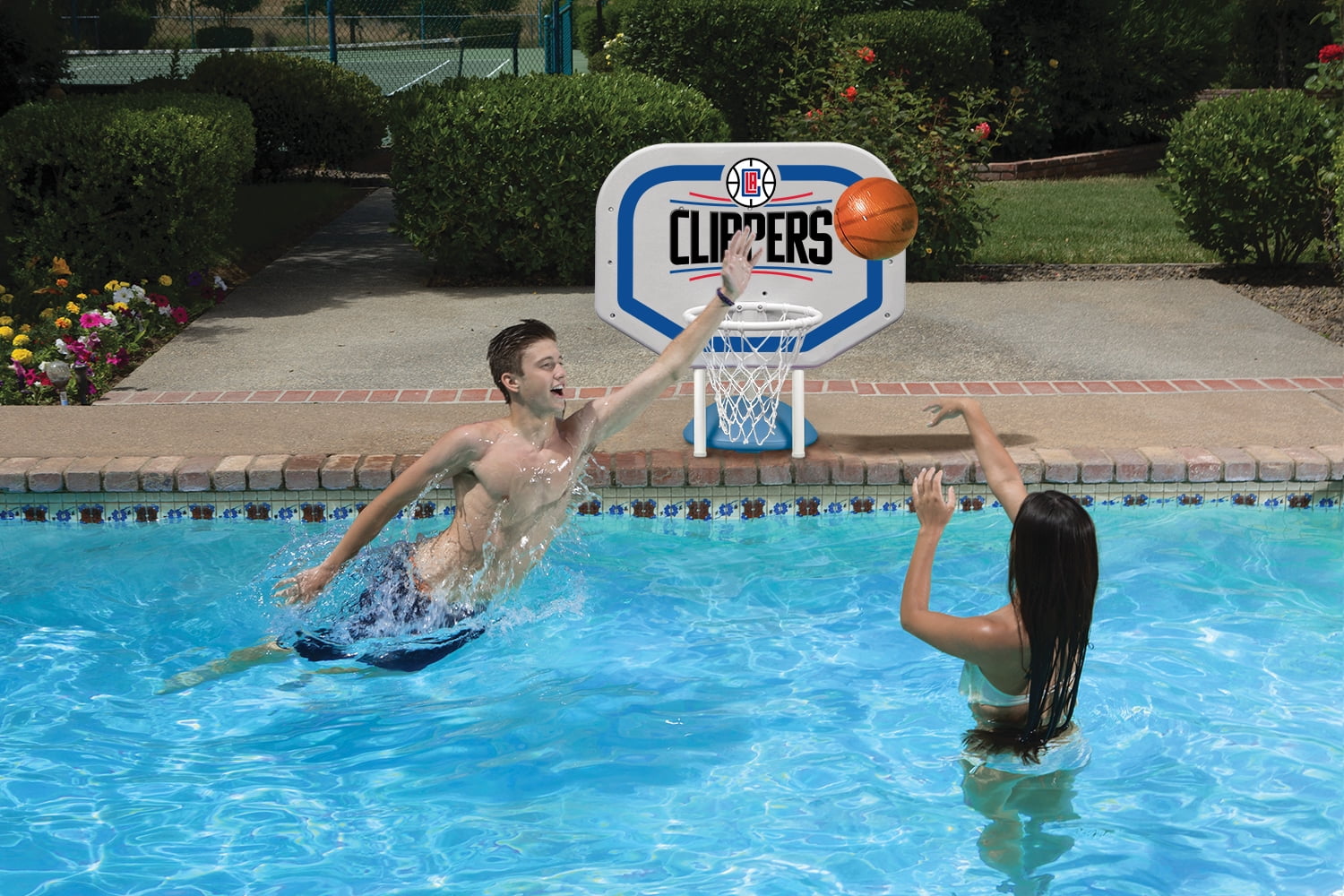 Poolmaster LA Clippers NBA Pro Rebounder-Style Poolside Basketball Game ...