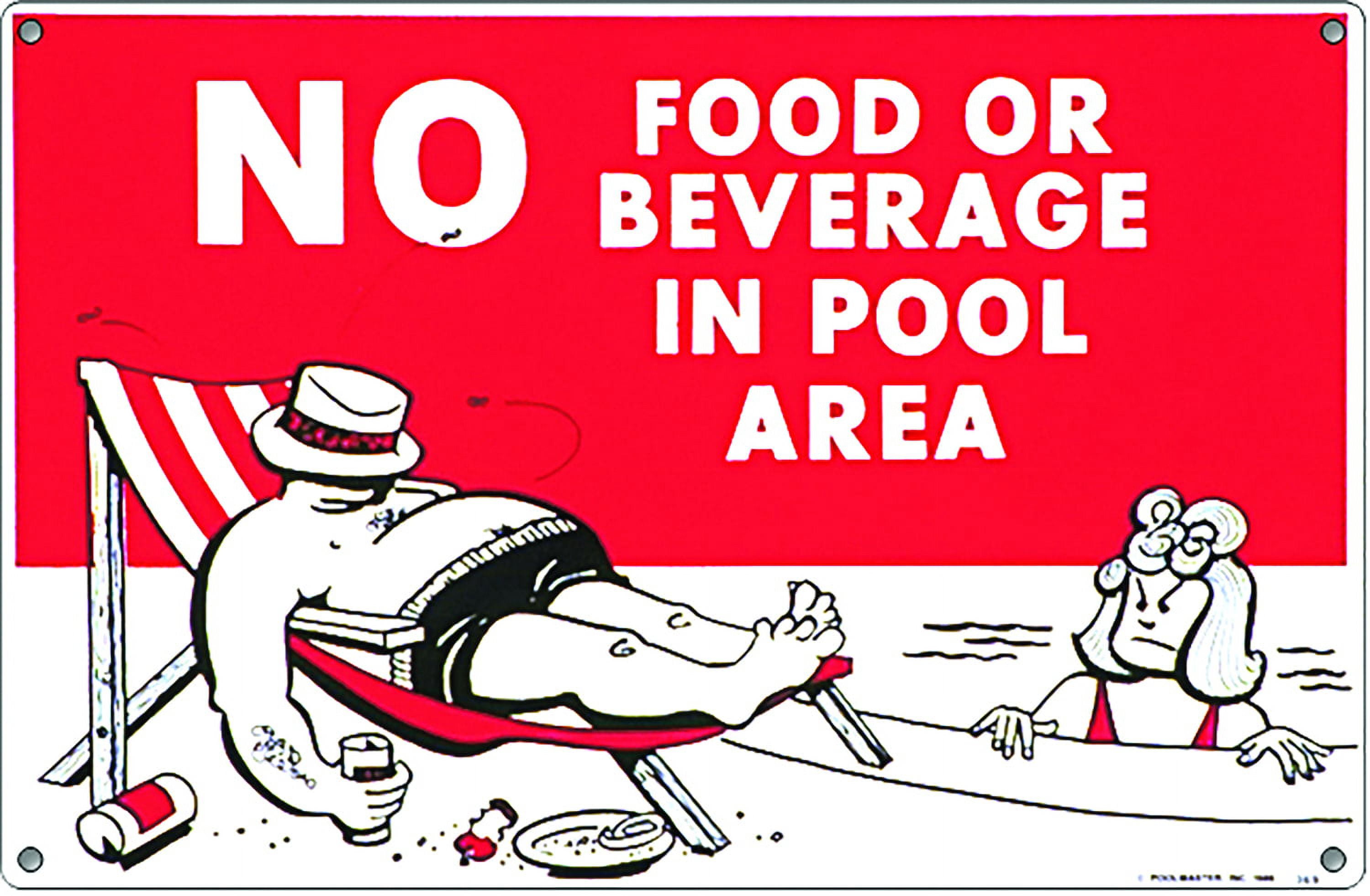Poolmaster "No Food or Beverage" Sign for Residential or Commercial ...