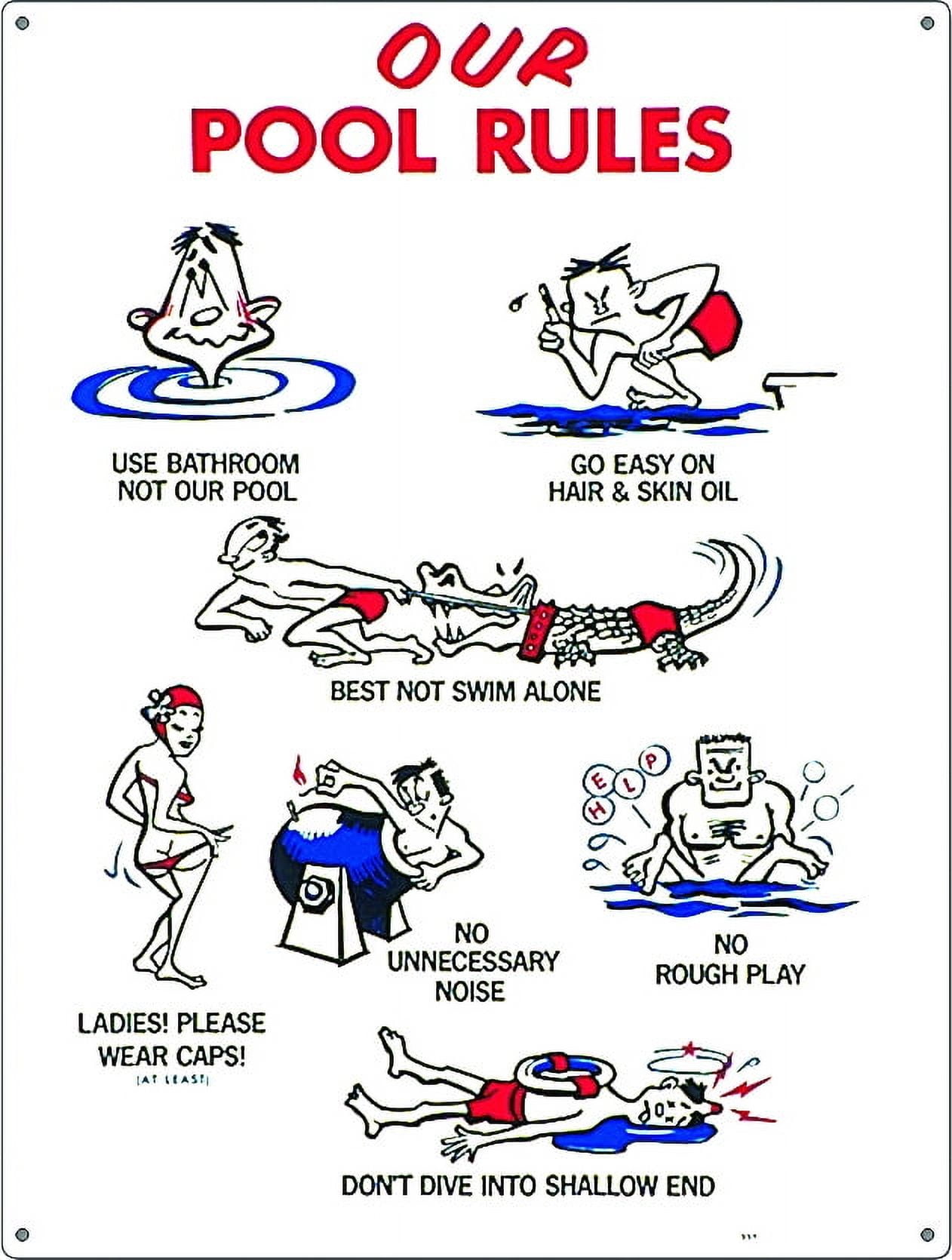 Poolmaster "Our Pool Rules" Animation Sign for Residential or ...