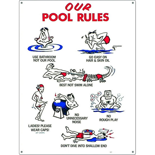 Poolmaster "Our Pool Rules" Animation Sign for Residential or ...