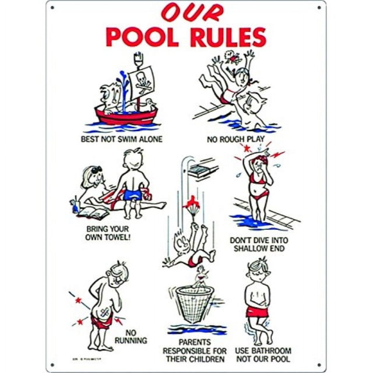 Poolmaster "Our Pool Rules" Animation with Kids Sign for Residential or ...