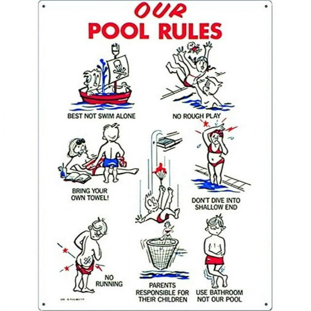 Poolmaster "Our Pool Rules" Animation with Kids Sign for Residential or ...