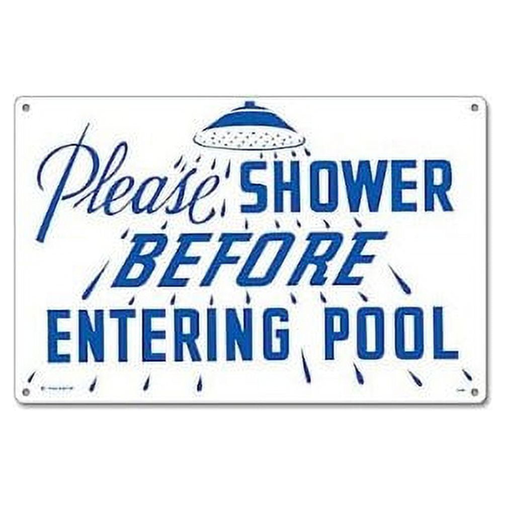 Poolmaster "Please Shower" Sign for Residential or Commercial Swimming ...