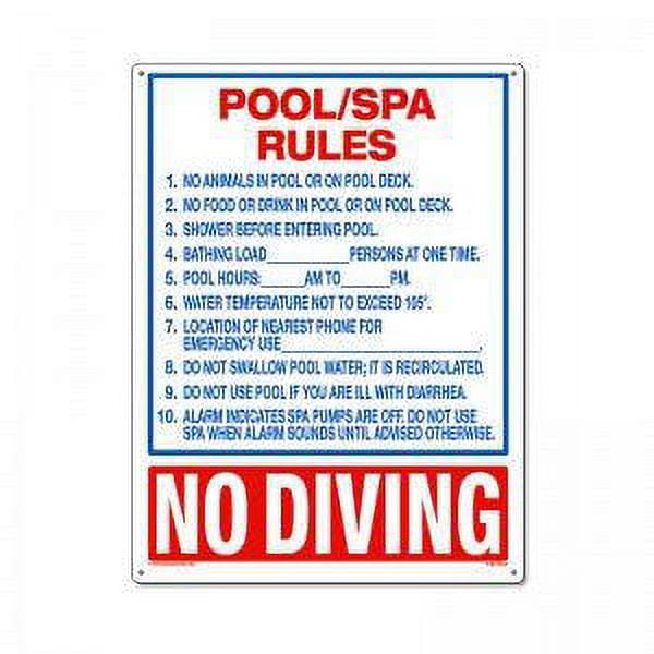 Poolmaster "Pool/Spa Rules" Sign for Residential or Commercial Swimming ...