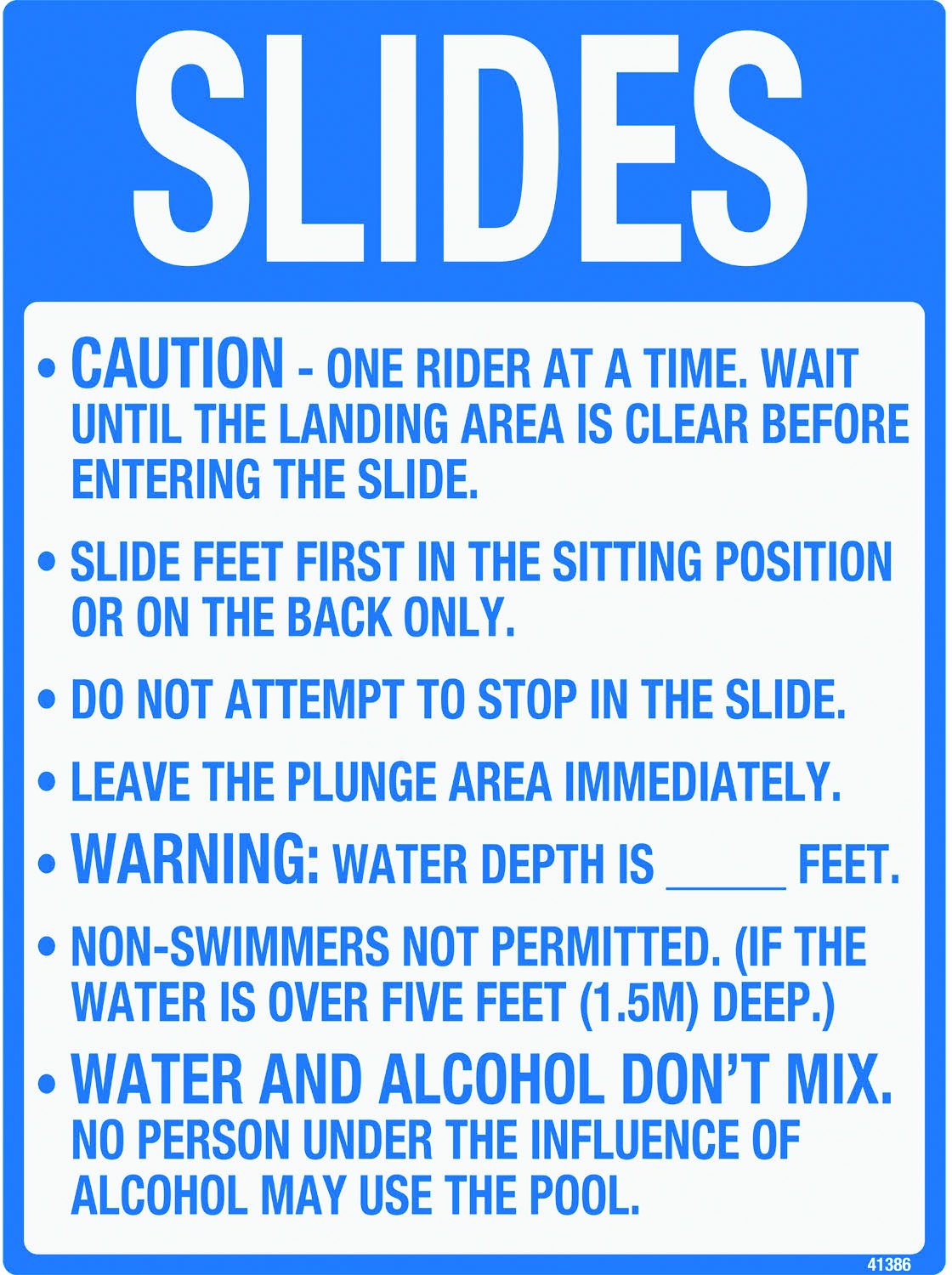 Poolmaster "Slides" Sign for Residential and Commercial Swimming Pools ...