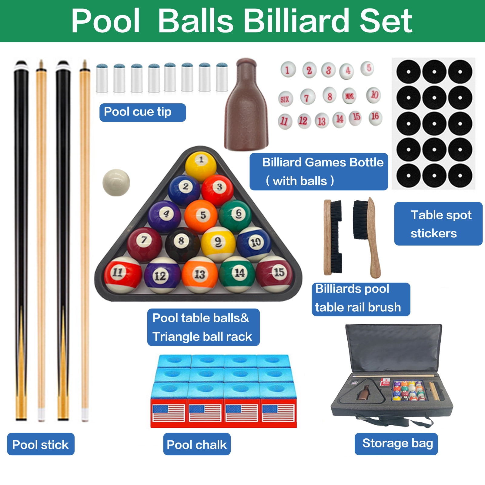 Pools Table Accessories - 72Pcs Billiards Accessories and Equipment ...
