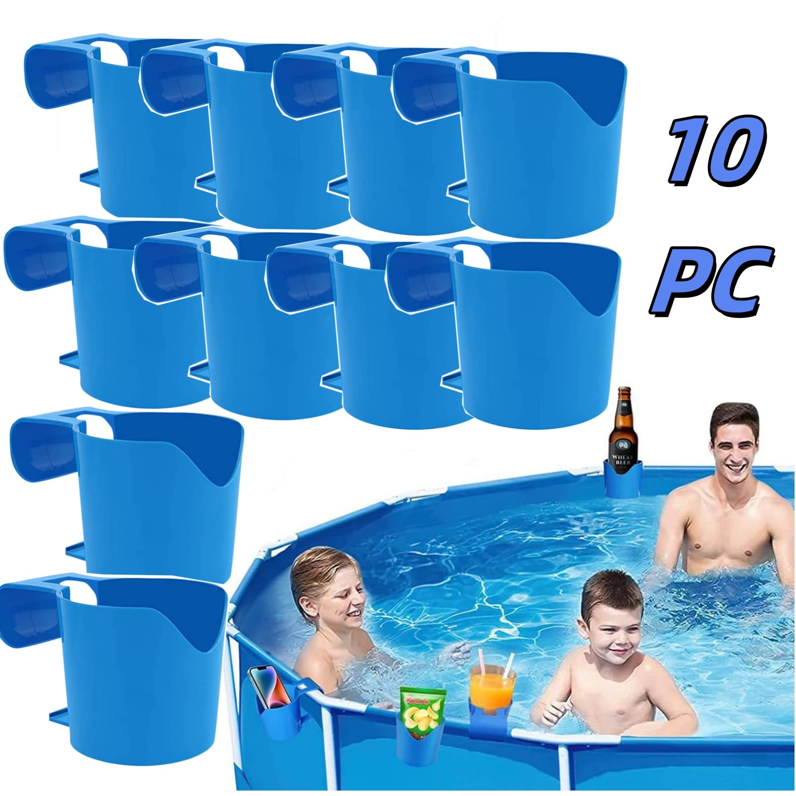 Poolside Cup Holder Above Ground Pool Drink Holder Plastic NoSpills ...